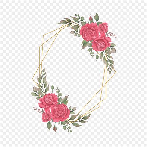 Watercolor Wedding Frame Vector Art PNG Wedding Frame With Geometric