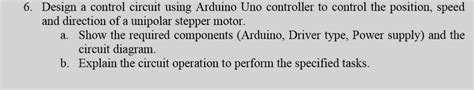 solved 6 design a control circuit using arduino uno