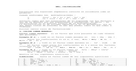 · Web Viewla Factorización Es De