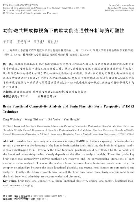 PDF Brain Functional Connectivity Analysis And Brain Plasticity Form