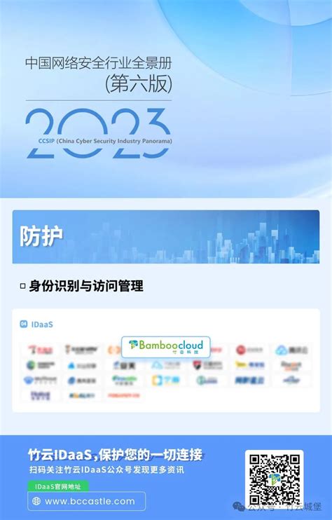 竹云idaas入选 Ccsip 2023中国网络安全行业全景册