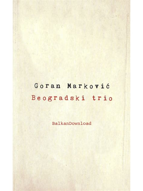 Goran Markovic Beogradski Trio Pdf