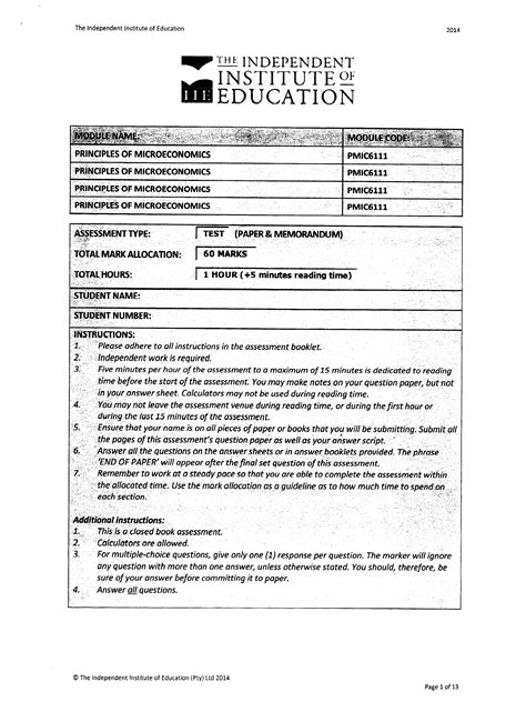 Micro Economics Pmic Edu Thinus