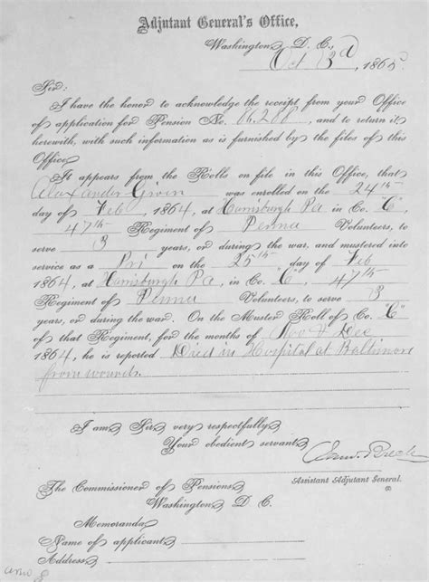 Alexander And Nancy Given Key U S Civil War Military And Pension
