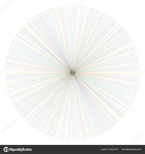 Radial Radiating Lines Spokes Circular Rays Beams Multicolo Stock