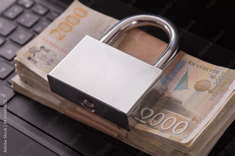 Cyber Crime Internet Cyber Security Concept With A Padlock On Laptop Computer Ransomware