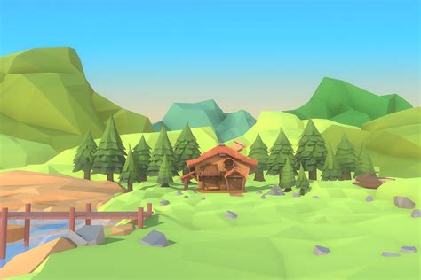 Stylize Low Poly Wooden House 3d Environments Unity Asset Store