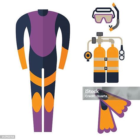 Wetsuit With Mask And Scuba Diving Stock Illustration Download Image
