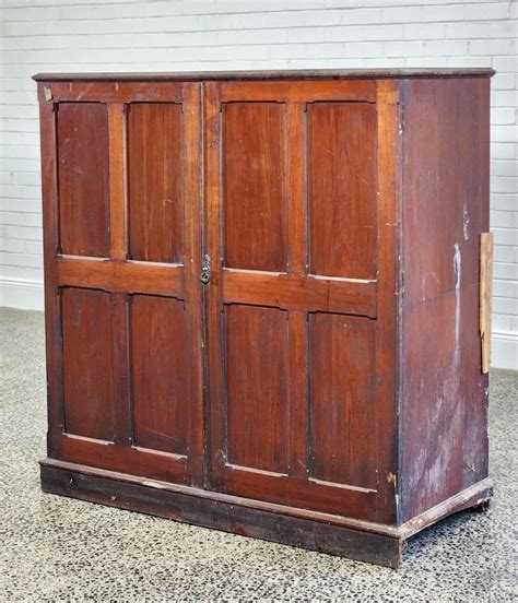 At Auction Early C20th Cedar Specimen Cabinet With Two Panelled Doors