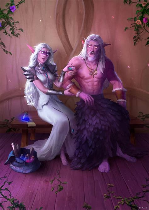 Feyawen And Nylann By Mihai Radu By Coalaroo World Of Warcraft Characters Warcraft Art World