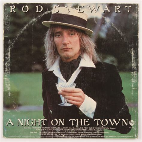 Rod Stewart Signed A Night On The Town Vinyl Record Album Cover Psa