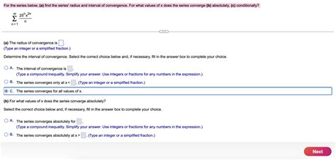 Solved For The Series Below A Find The Series Radius And