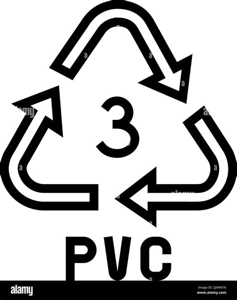 Pvc Recyclable Plastic Product Line Icon Vector Illustration Stock