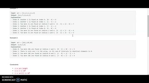 Intervals Between Identical Elements Leetcode Weekly Contest 273