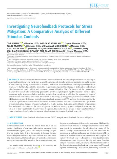 Pdf Investigating Neurofeedback Protocols For Stress Mitigation A