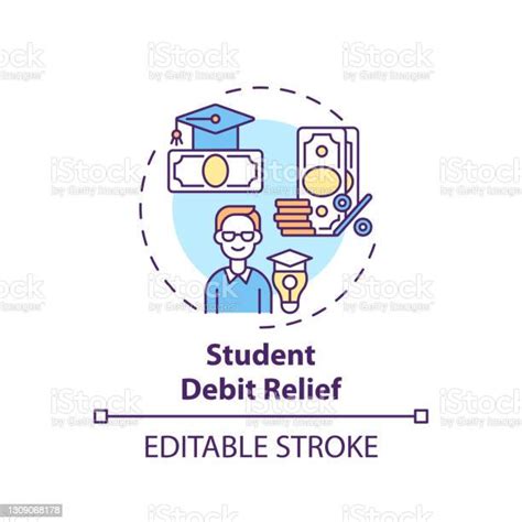 학생 부채 구제 개념 아이콘 경감에 대한 스톡 벡터 아트 및 기타 이미지 경감 가격 비용 개념 Istock