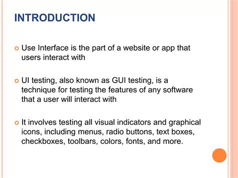 User Interface Testing Presentation Spmpptx