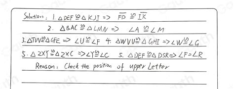 Solved I Complete Each Congruence Statement By Naming The Corresponding Angle Or Side 2