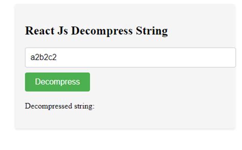 React Js Compress Decompress String