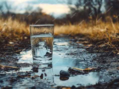 Premium Photo Overturned Split Drinking Glass Over Spilled Water