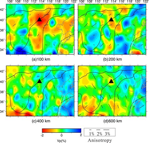 The Same As Fig 12 But For P Wave Anisotropy Tomography At Depths Of