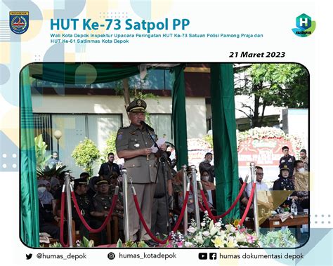 Upacara HUT Satpol PP Ke 73 Dan Satlinmas Ke 61 Tingkat Kota Depok