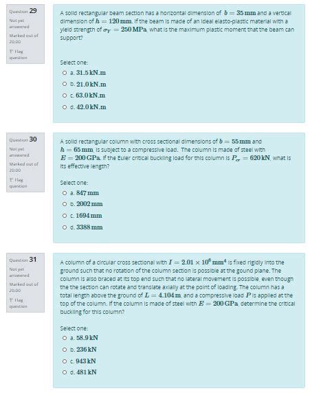 Solved Duet 29 Noly A Solid Rectangular Beam Section Has A
