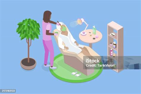 Spa 살롱의 3d 아이소 메트릭 평면 벡터 일러스트레이션 3차원 형태에 대한 스톡 벡터 아트 및 기타 이미지 3차원 형태 벡터 뷰티 스파 Istock