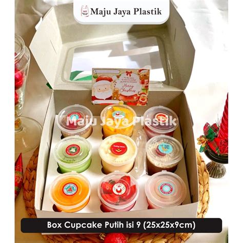 Jual BOX CUPCAKE ISI 9 DGN INNER 25x25x9 Cm Box Natal Cupcake Pie DUS