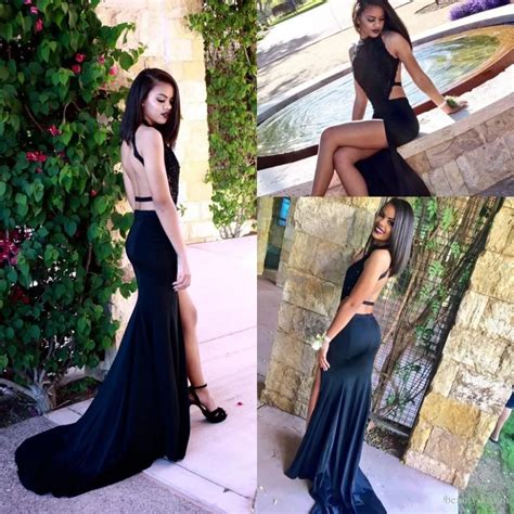 Buy African Dubai Black Mermaid Prom Dresses 2016 High