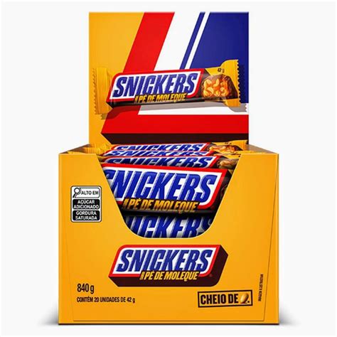 Chocolate Snickers Pé De Muleque 20 Unidades Shopee Brasil