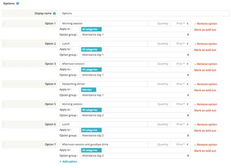 Setting Up Categories And Options