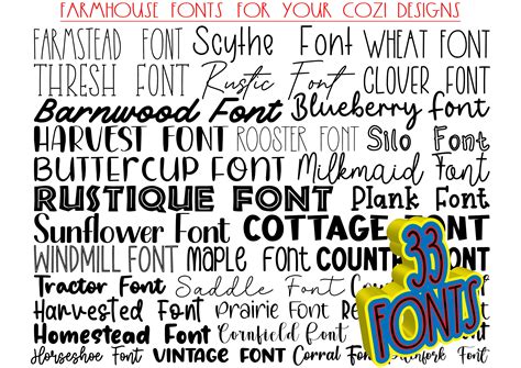 Farmhouse Font Svg Bundle Font Svg Country Fontsfonts For Etsy Canada