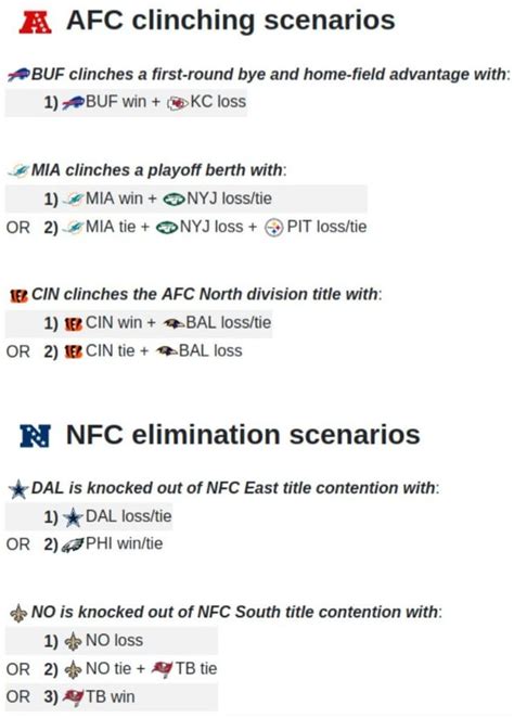 Week 17 Playoff Scenarios Rnfl