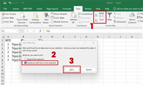 xếp tên theo abc trong excel đơn giản nhất 2024