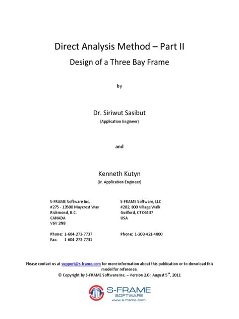 Direct Analysis Method Part Ii Pdf Structural Load Bending