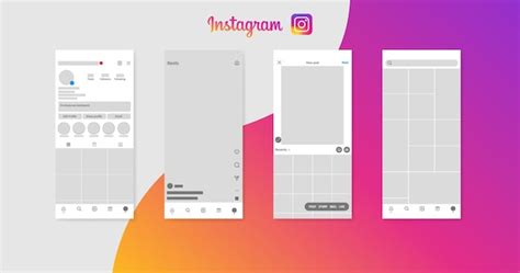 인스타그램 인터페이스 레이아웃 인스타그램 페이지 모크업 소셜 미디어 레이아웃 아이콘 인스타그램 편집 인터페이스 모크업 하 ⁇ 배경 소셜 미디어 인터페이스 템플릿 ⁇ 터