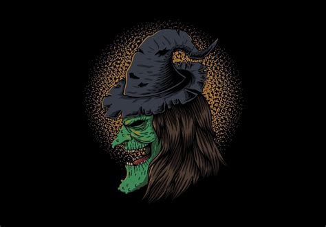 Side Profile Of Witch In Hat 1331404 Vector Art At Vecteezy