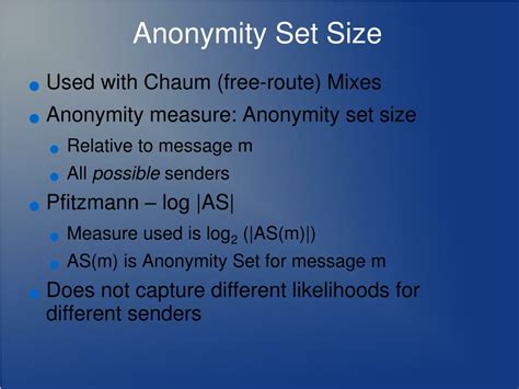 Ppt Anonymity Metrics Powerpoint Presentation Free Download Id9172586
