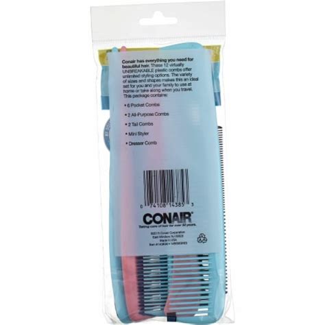 Conair Classic Sustainable Plastic Styling Hair Comb Pack Of 18 18 Pack Kroger