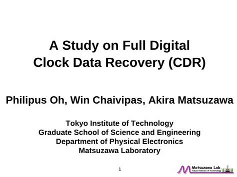 PDF A Study On Full Digital Clock Data Recovery CDR CDR Fundamentals Preamble Bits Timing