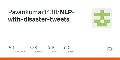 Github Pavankumar1438nlp With Disaster Tweets