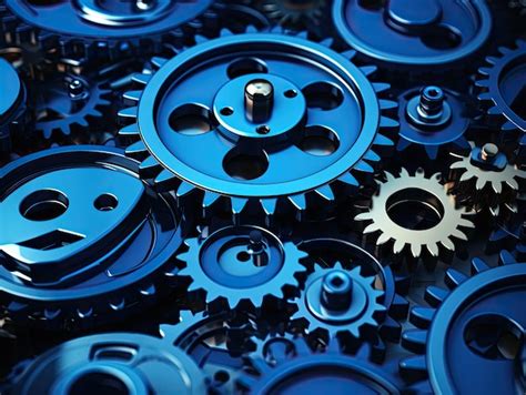 Premium Photo Blue Gears With Small Cogs