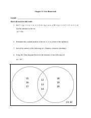 Sets Homework Pdf Chapter Sets Homework NAME Show All Work For Full Credit Let U Q