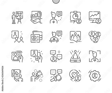 Engaging Presentations Well Crafted Pixel Perfect Vector Thin Line Icons X Grid For Web