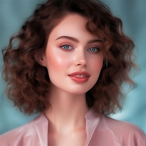 Premium Ai Image Beautiful Close Up Young Woman Face Portrait Short