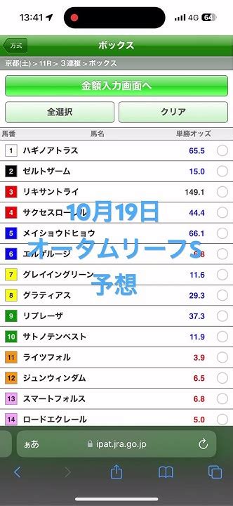 競馬、10月19日オータムリーフs、予想 Youtube