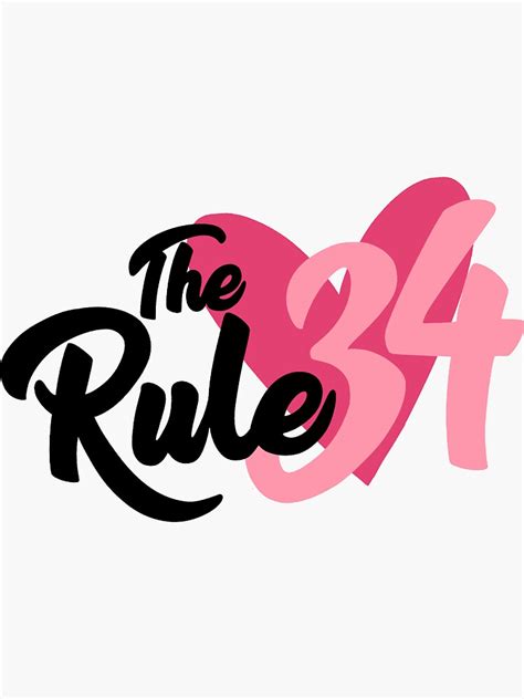 The Rule 34 Sticker For Sale By Biancaburzotta Redbubble