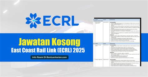 Jawatan Kosong Ecrl East Coast Rail Link 2025 — Peluang Kerjaya