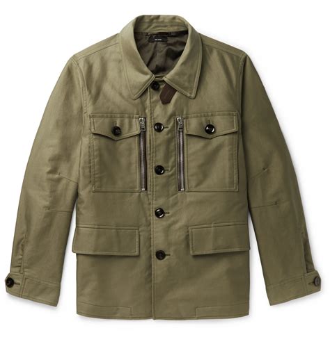 TOM FORD Cotton Twill Field Jacket Men Green The Fashionisto